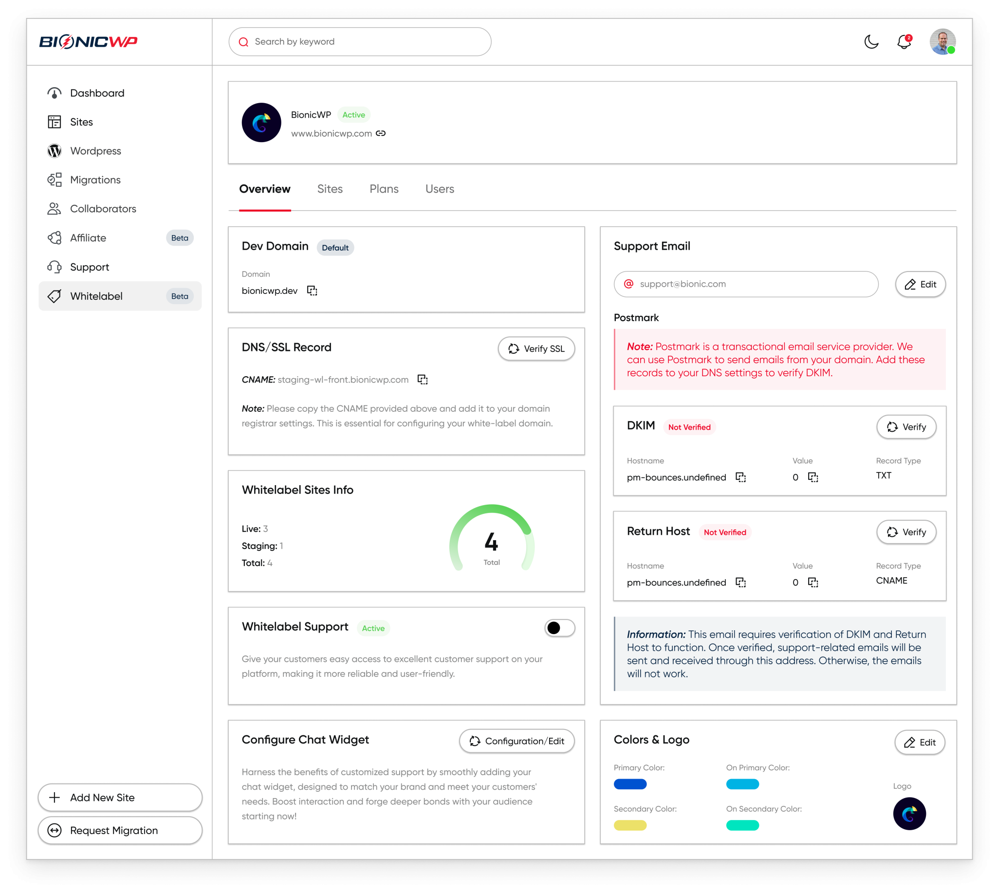 Immediately offer both White Label WordPress support & a complete platform, all under your brand.